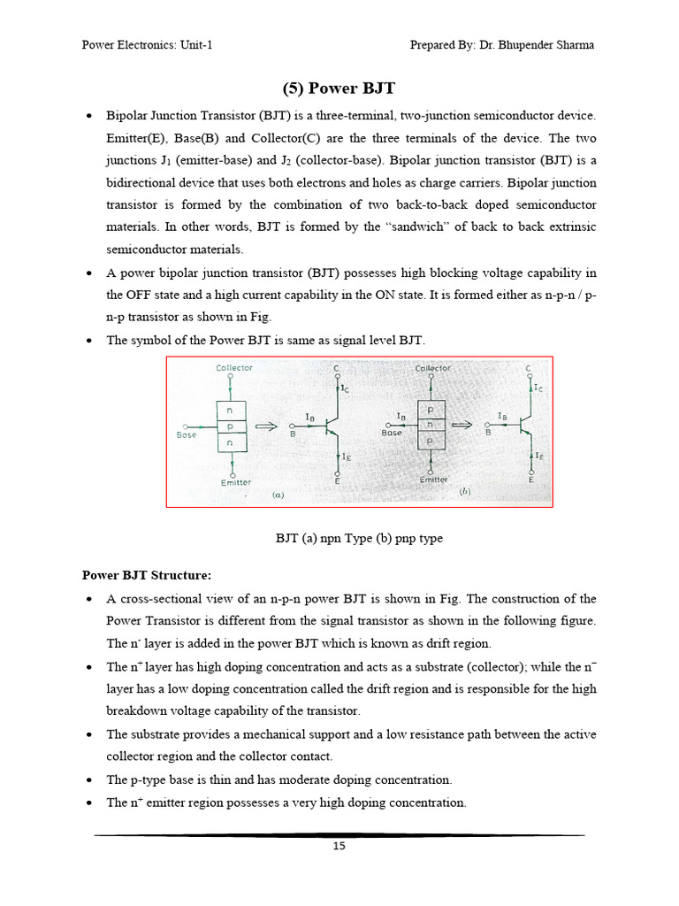 Power BJT | PDF | Bipolar Junction Transistor | P–N Junction
