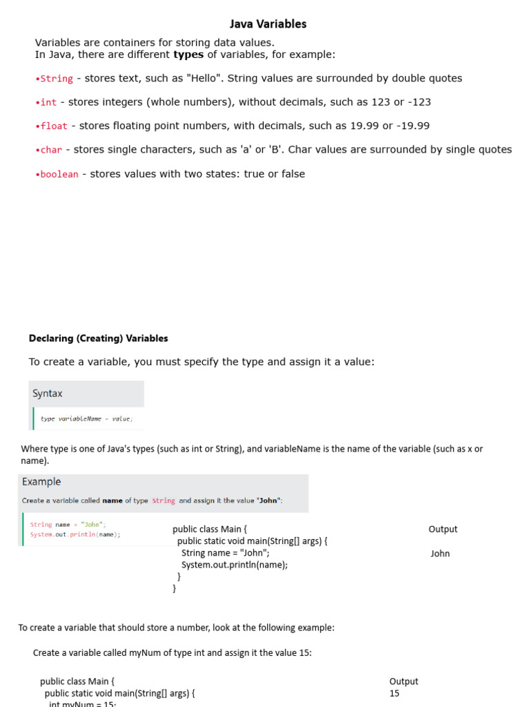 Variables | PDF | Data Type | Integer (Computer Science)