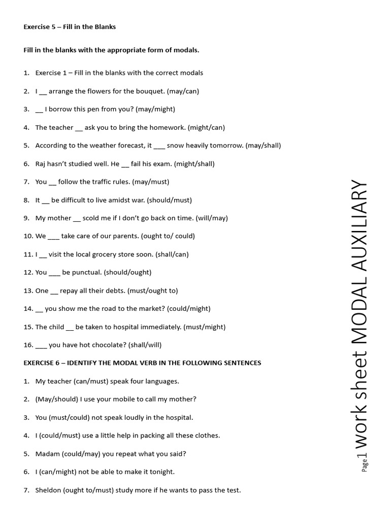 Modal Exercises | PDF | Linguistics