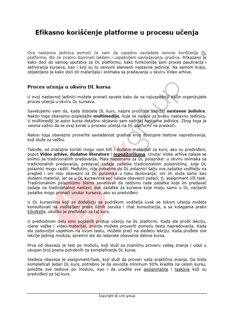 Upustvo Za Korištenje Platforme | PDF