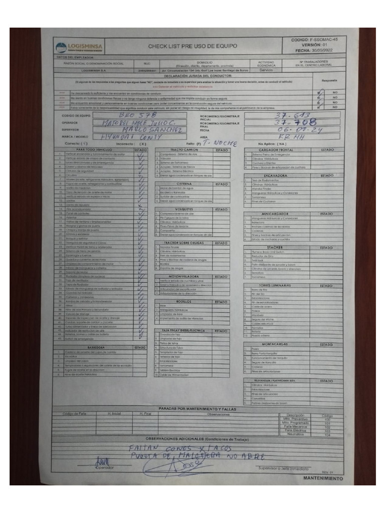 Check List Bro-578 | PDF