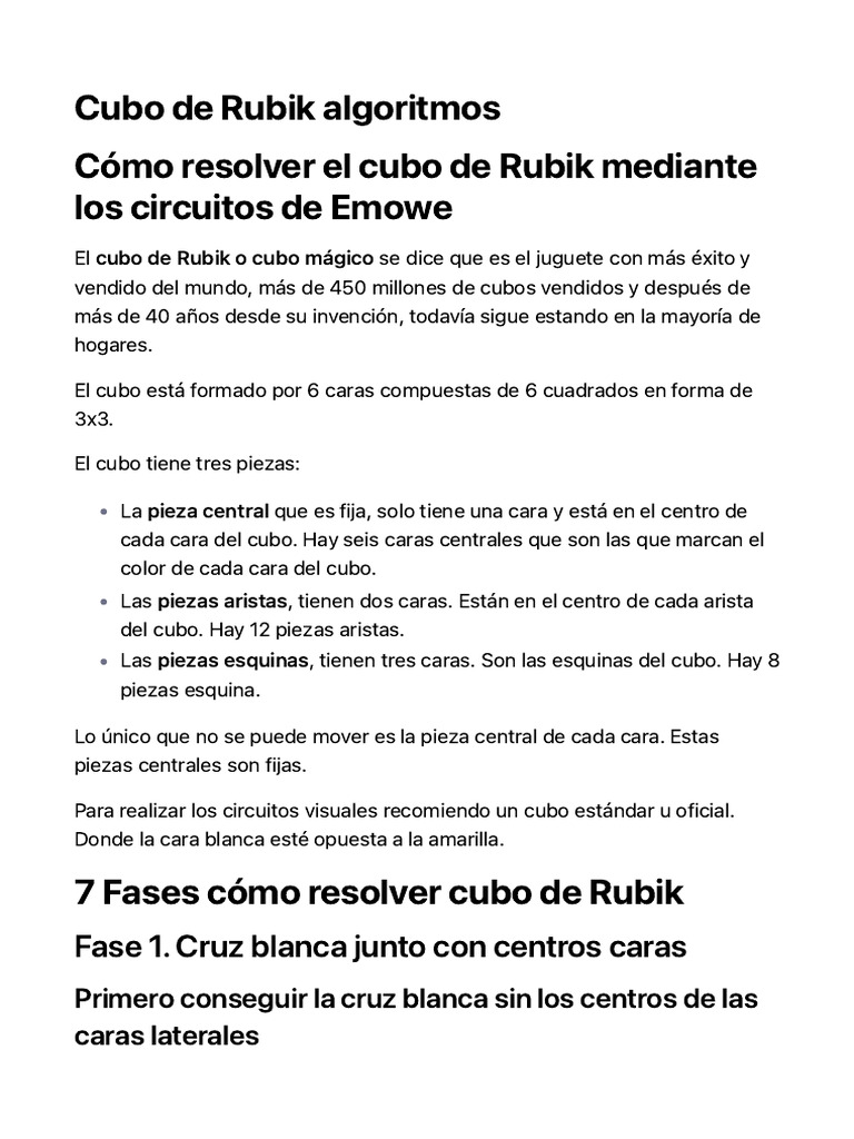 Cubo de Rubik Algoritmos | PDF