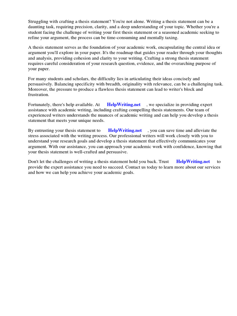 Crafting Effective Thesis Statements | PDF | Essays | Thesis