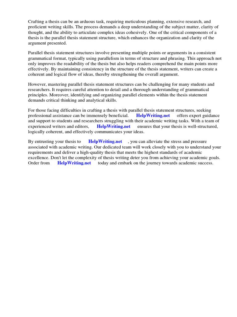 Parallel Thesis Statement Structures | PDF | Career & Growth | Language ...