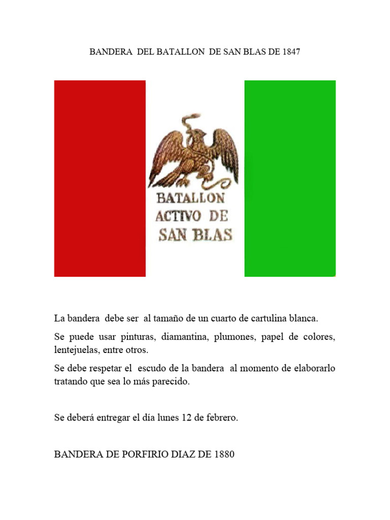 Bandera Del Batallon de San Blas de 1847 | PDF Bandera Del Batallon de San Blas de 1847 | PDF