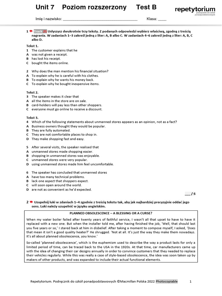 U7 Test Pr Gr B Download Free Pdf Interest Loans