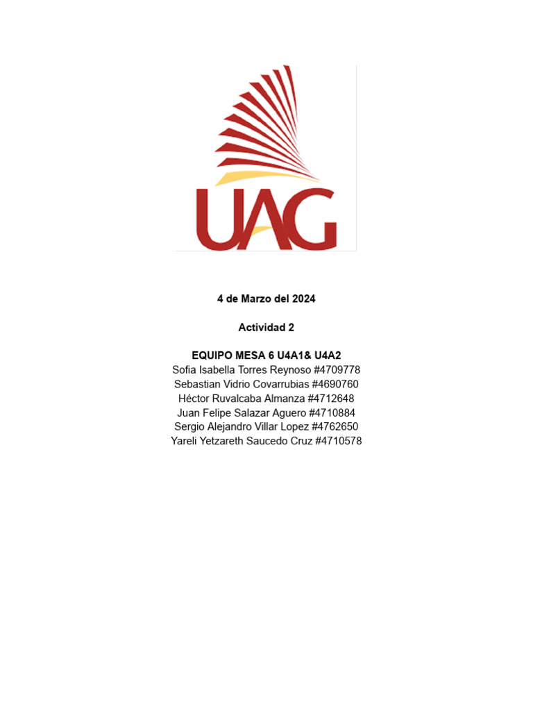 U4A1 y 2 Equipo 6 | PDF | Ciencia y matemáticas