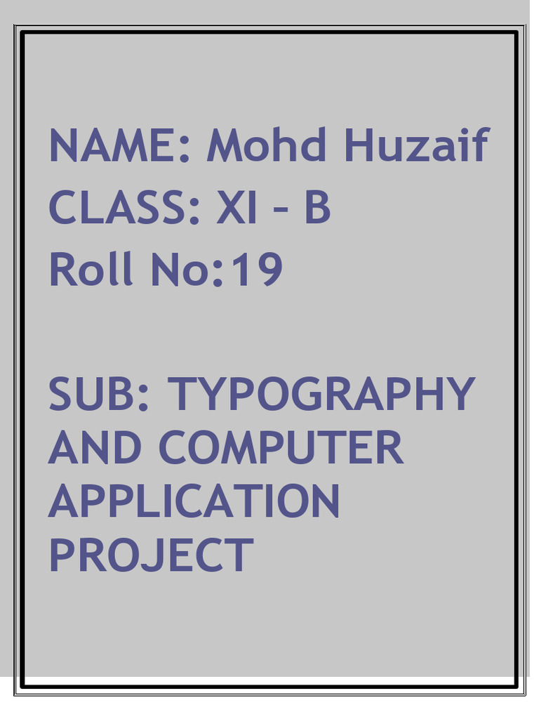 typo project Huzzi | PDF | Microsoft Word | Computing