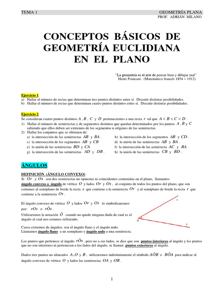 Tema 01 Propiedades Basicas de Geometria Plana | PDF
