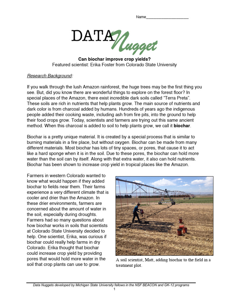 Jacob Sawyer - Biochar - Student-C | PDF | Soil | Amazon Rainforest