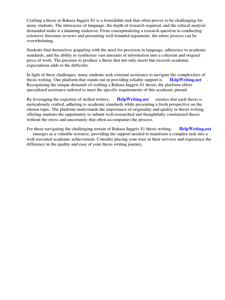 Crafting a Bahasa Inggris S1 Thesis | PDF | Science