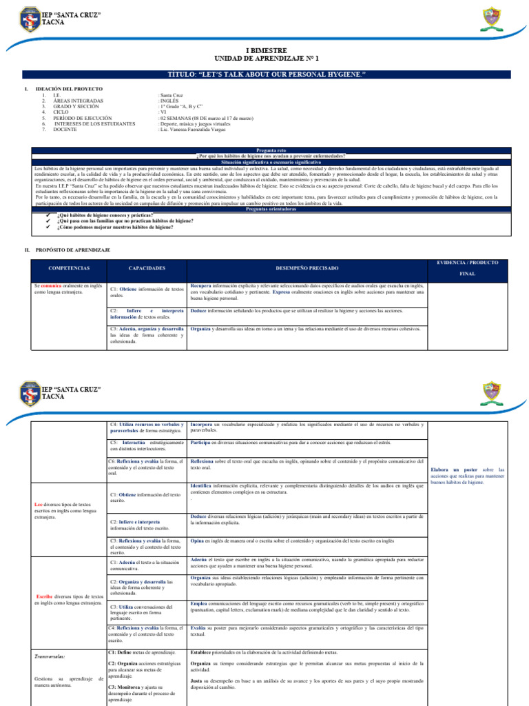 1ero-Unidad de Aprendizaje | PDF | Aprendizaje | Evaluación