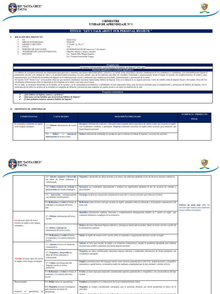 3ero-Unidad de Aprendizaje - # 01 | PDF | Aprendizaje | Evaluación