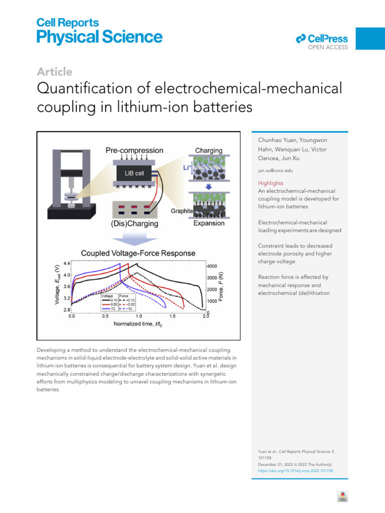 Quantification of Electrochemical-Mechanical | PDF | Technology & Engineering