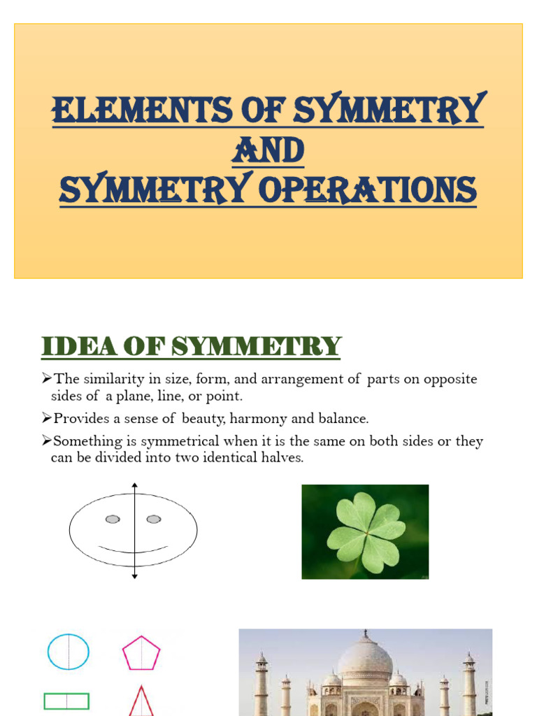 Elements of Symmetry and Symmetry Operation | PDF | Symmetry | Classical Geometry