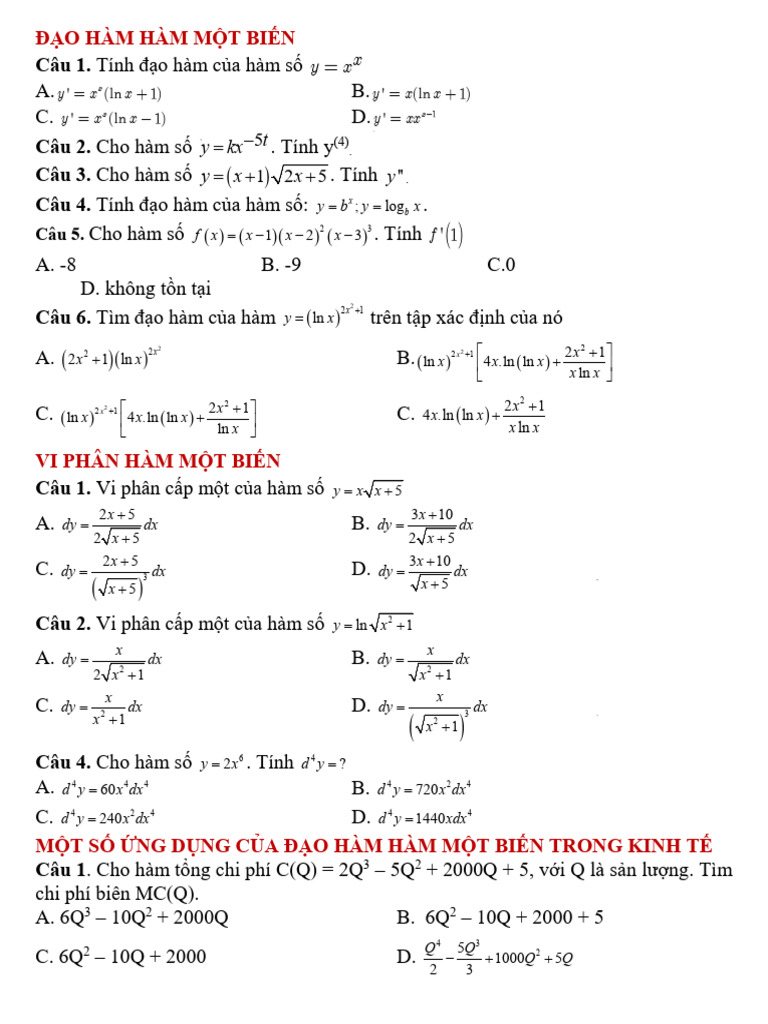 ÔN TẬP TCC C1 - 2023-24 | PDF