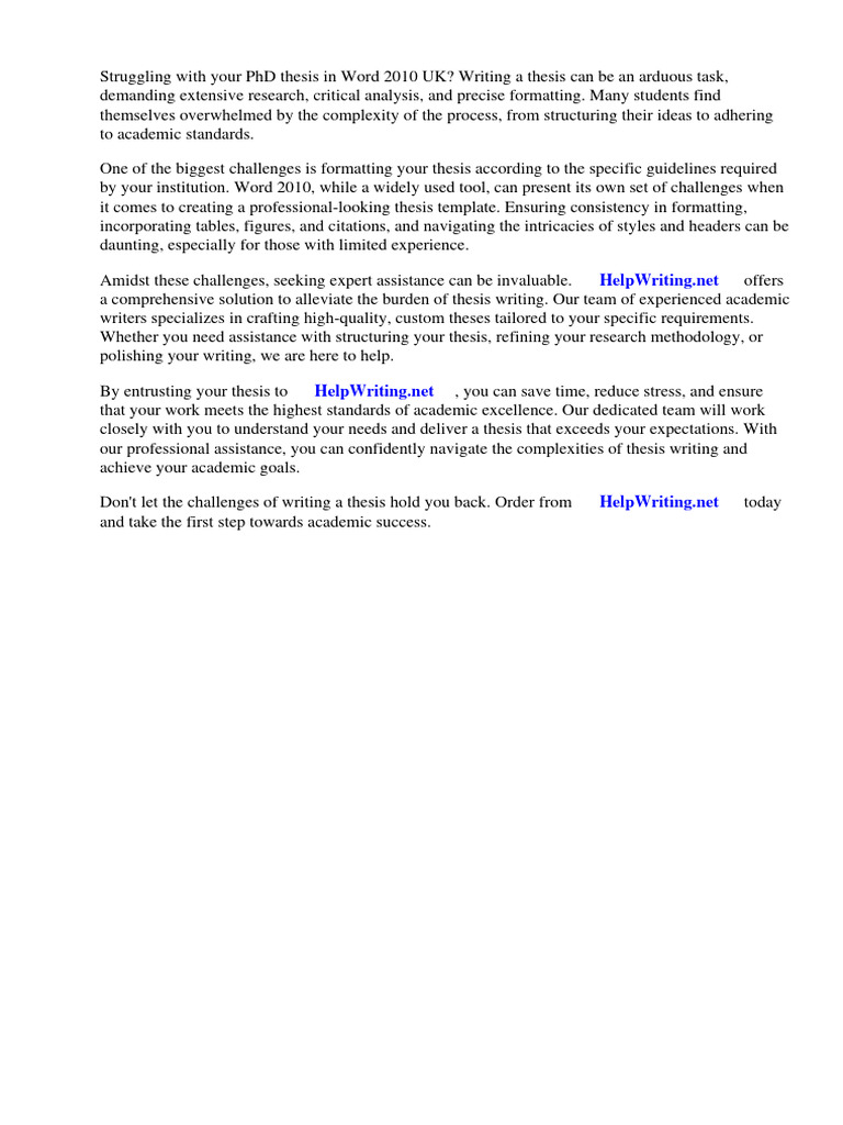 Phd Thesis Template Word 2010 Uk | PDF | Thesis | World Wide Web