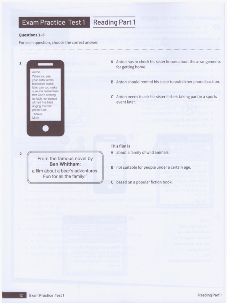 PST Test 1 - Reading | PDF
