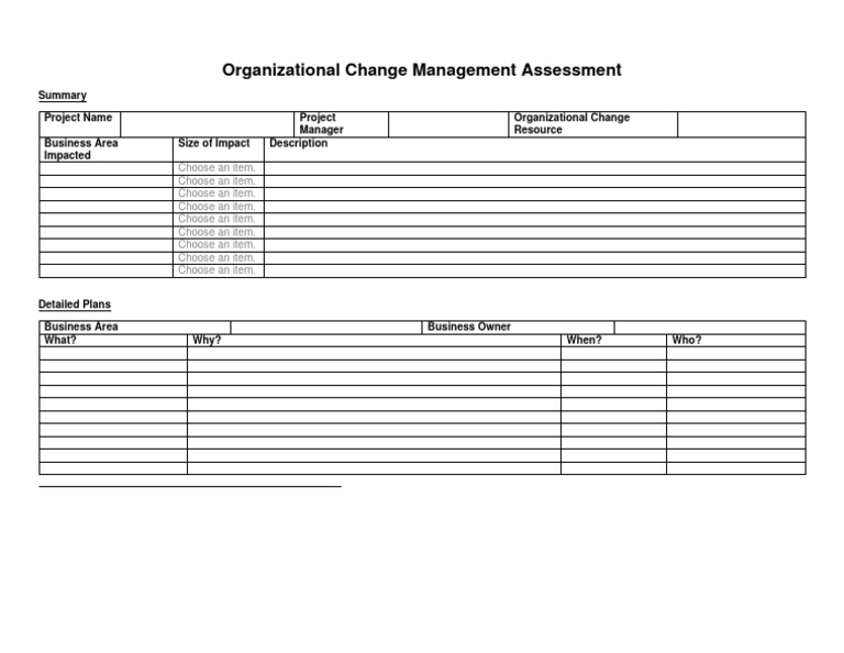 Change Management Assessment | PDF | Business