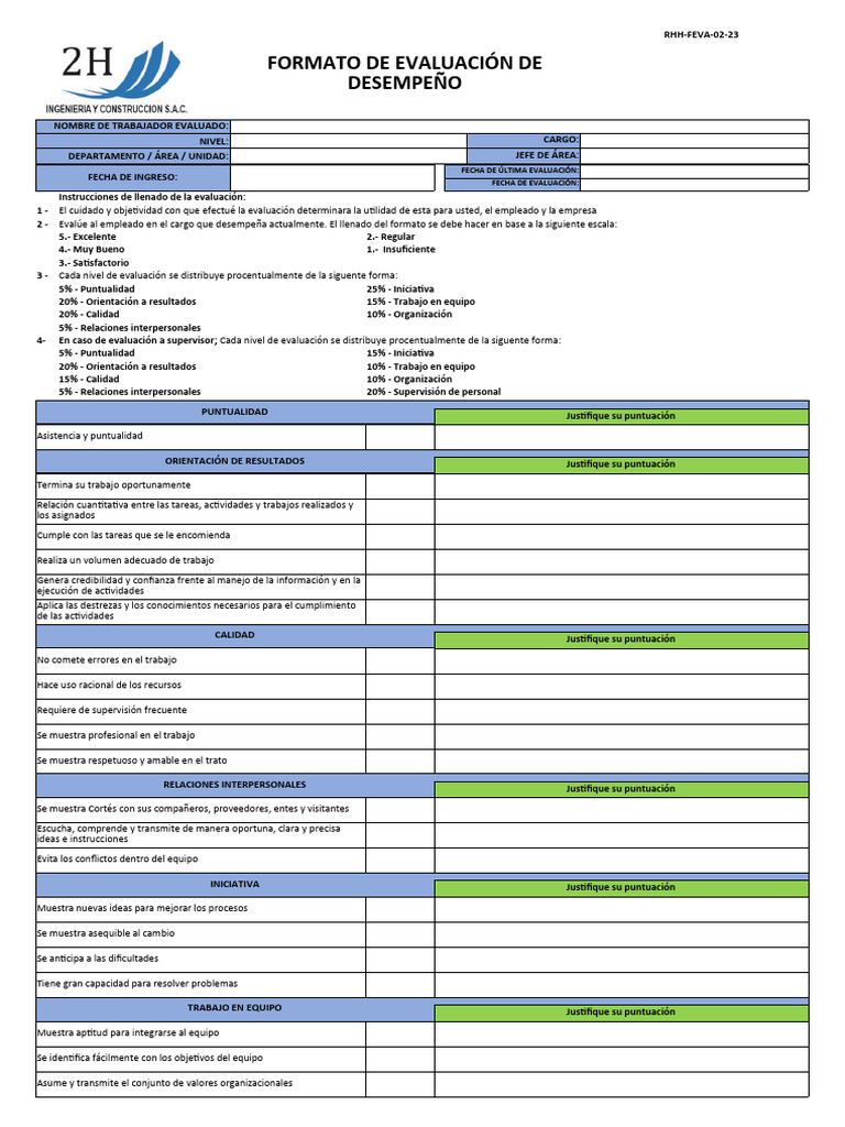 Copia de Formato - Eva Vs00 PDF | PDF | Evaluación | Business