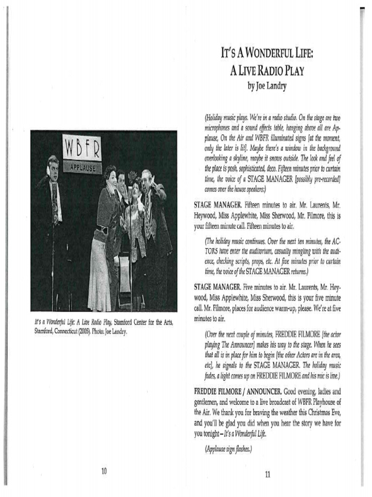 Its A Wonderful Life A Live Radio Play | PDF