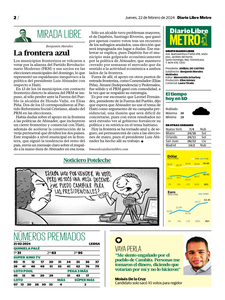 Diariolibremetro Planillo 22 - 02 - 2024 2 | PDF | República Dominicana ...