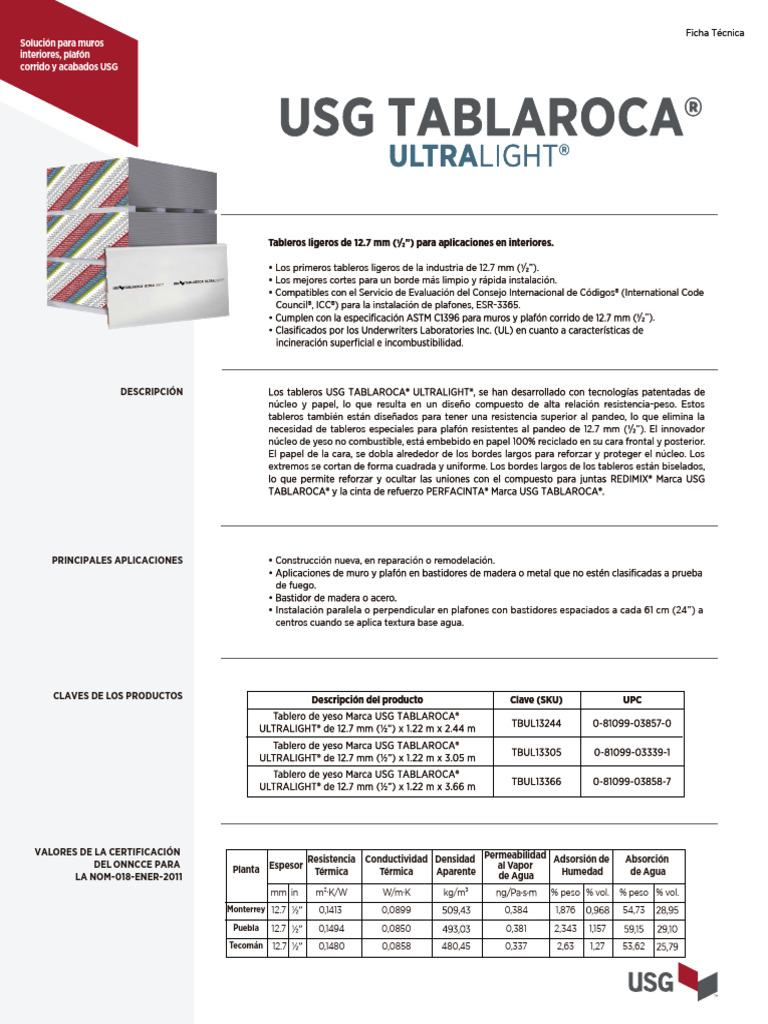 GYPSUM - Ficha+Técnica | Descargar gratis PDF | Materiales | Ciencias ...