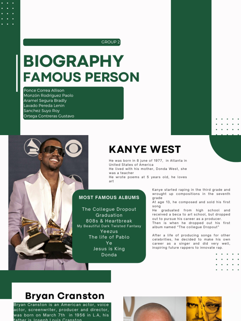 Biography Group 2 | Download Free PDF | Peru | Kanye West