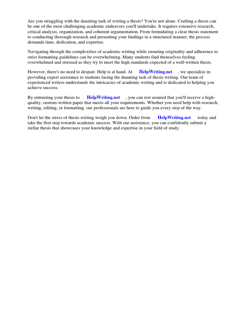 A Good Thesis Example | PDF