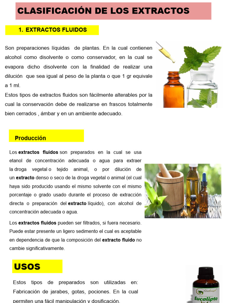 Clasificacion de Los Extractos | PDF | Etanol | Concentración