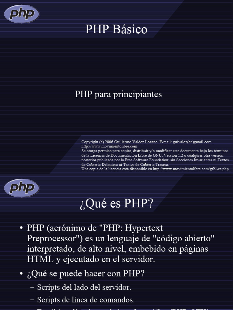 PHP Basico PHP para Principiantes | PDF | Php | Servidor HTTP Apache