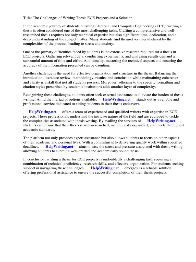 Thesis Ece Projects | PDF | Electronic Engineering | Thesis