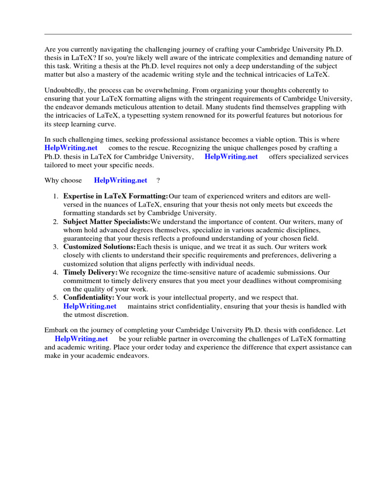 Cambridge University PHD Thesis Latex | PDF | Thesis | Computer File