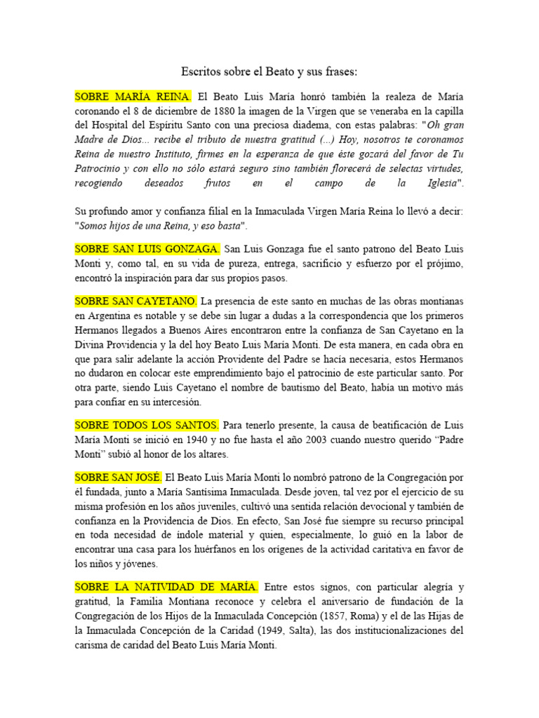 Algunos Datos Sobre El Beato y Los Santos | PDF