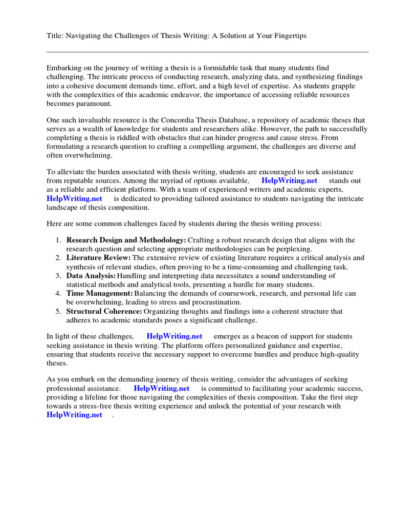 Concordia Thesis Database | PDF | Thesis | Open Access