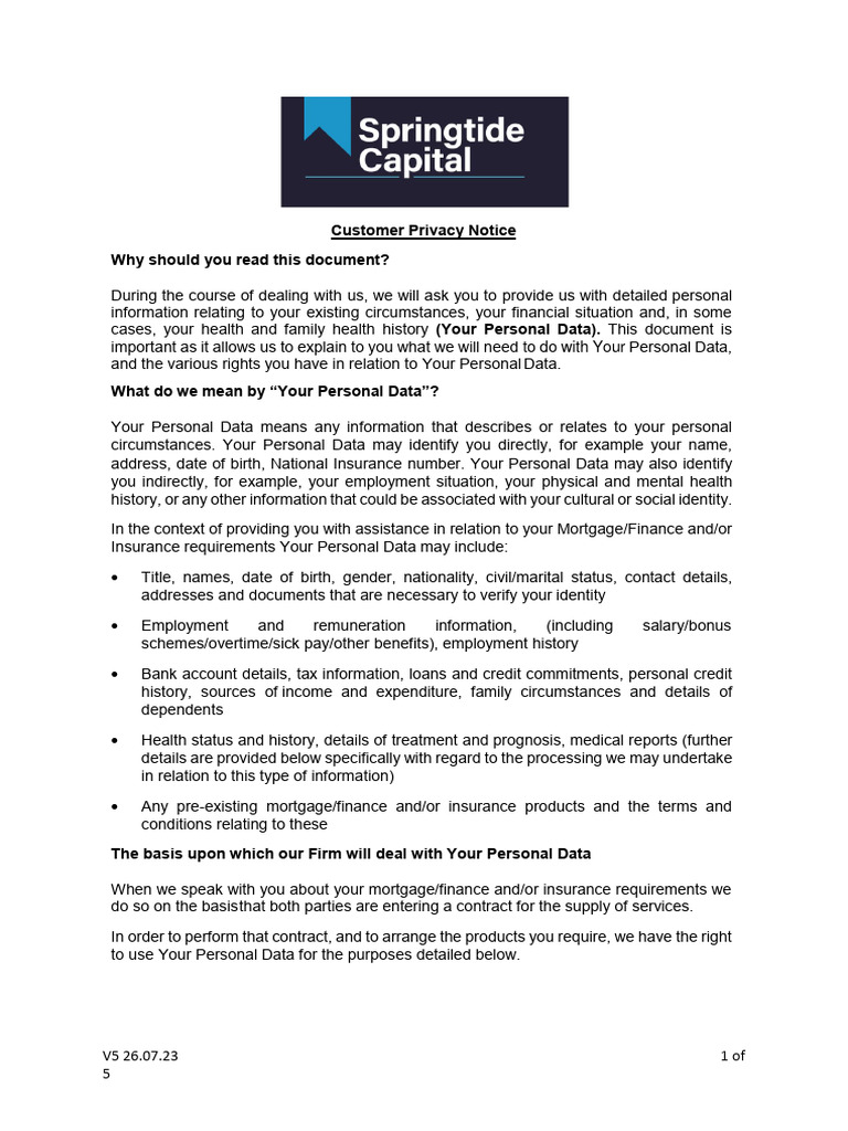Customer Privacy Notice | PDF