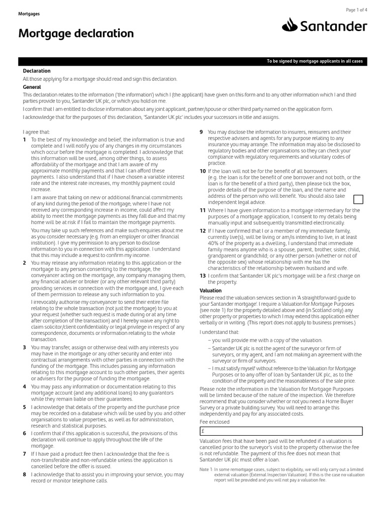 Mortgage Application Declaration | PDF | Credit Card | Real Estate ...