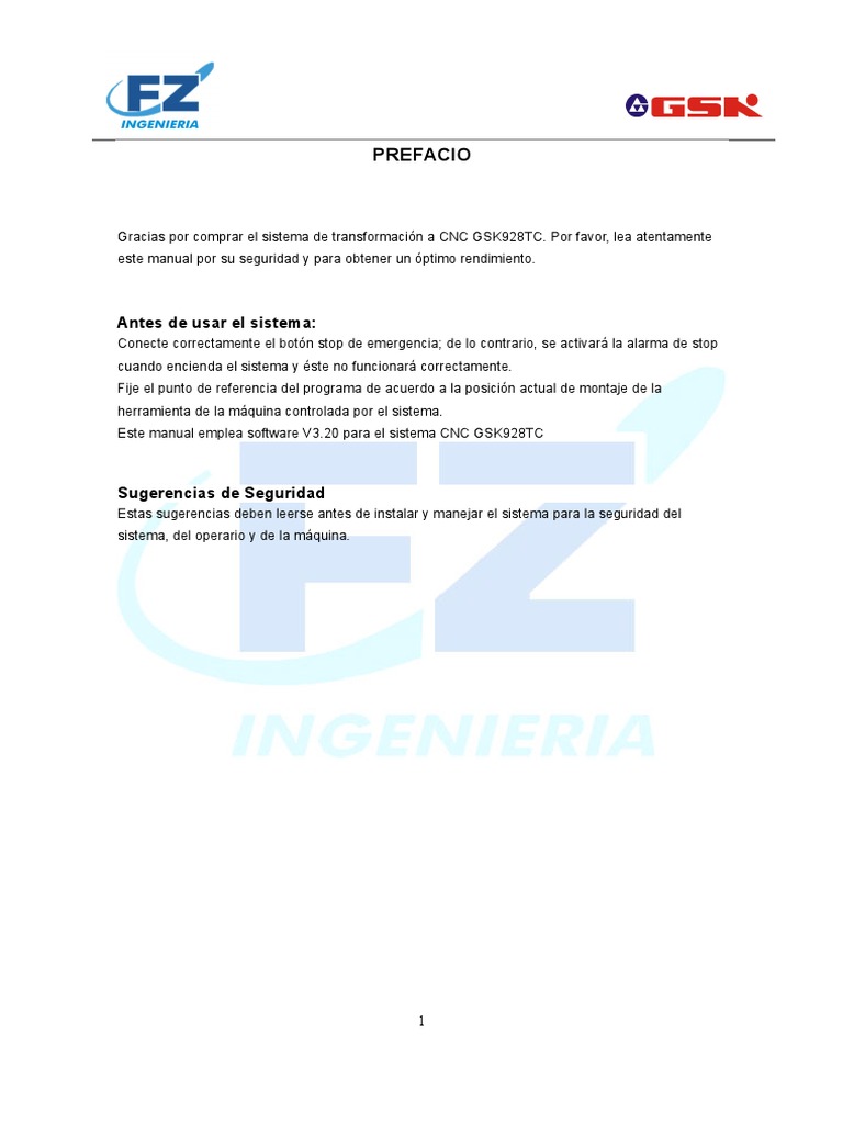 gsk928tc Introduccion | PDF | Control numerico | Programa de computadora