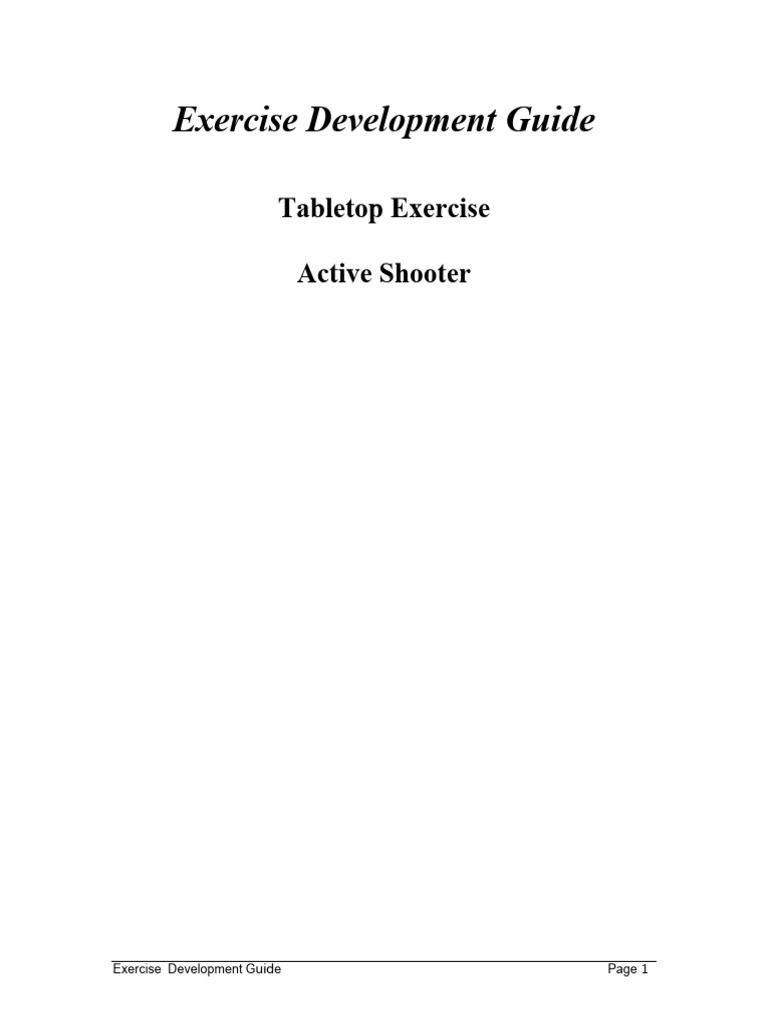 Active Shooter Exercise Development Guide | PDF | Simulation ...