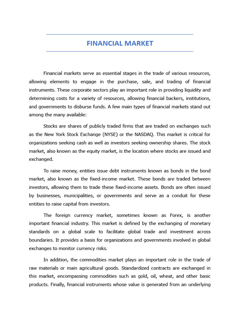 Financial Market | PDF