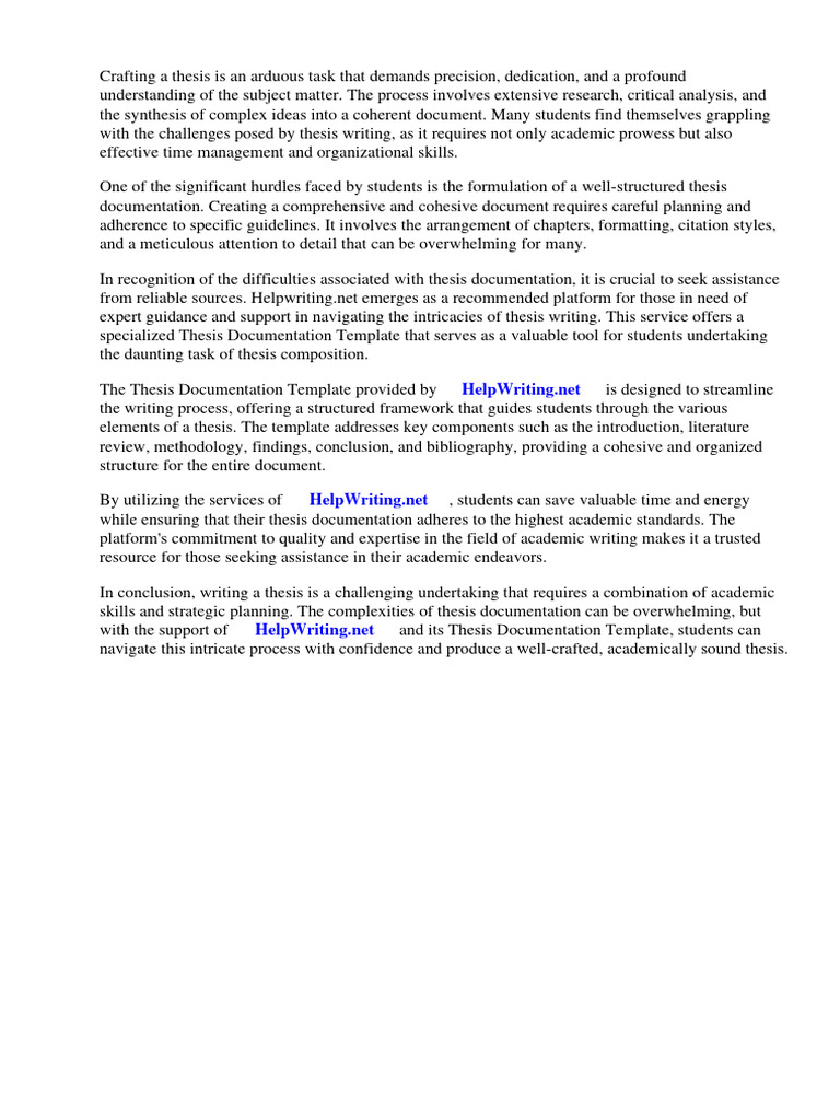 Thesis Documentation Template | PDF | Thesis | Essays