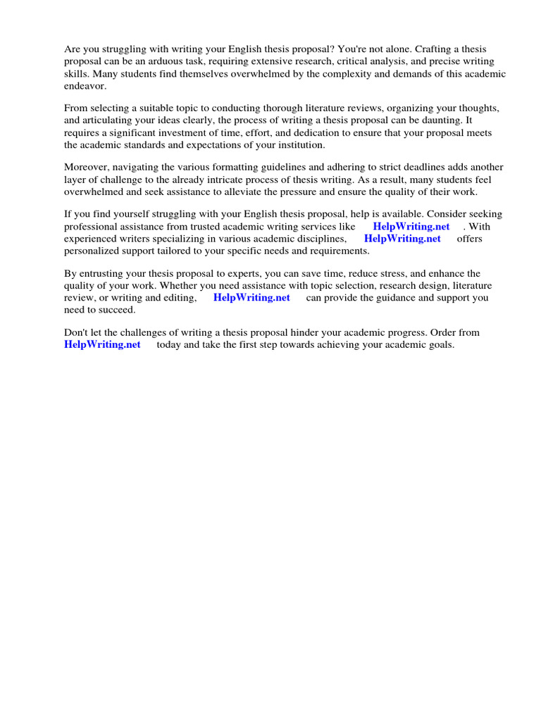 Example of English Thesis Proposal | PDF | Thesis | Thought