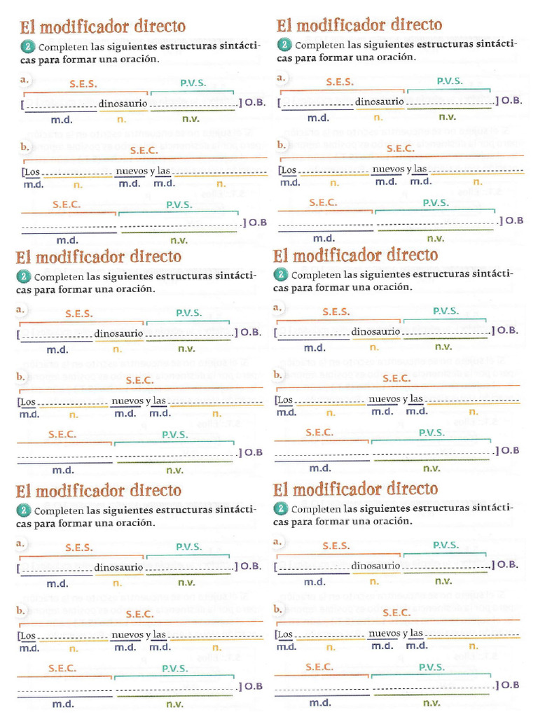 Actividades 2 Modificador Directo | PDF