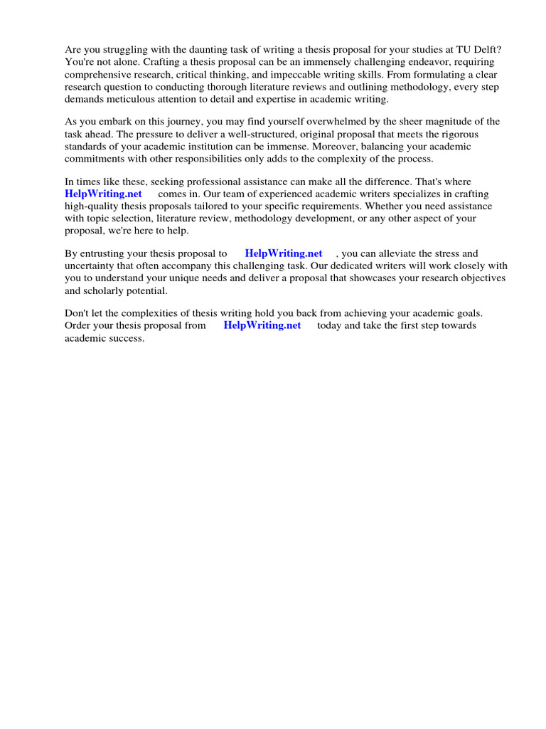 Thesis Proposal Tu Delft | PDF | Thesis | Port