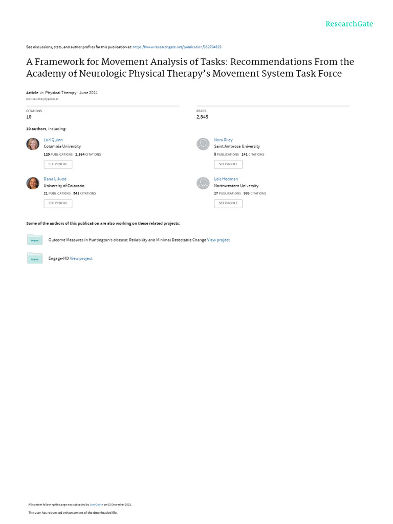 Movement Analysis Framework in Therapy | PDF | Career & Growth | Self ...