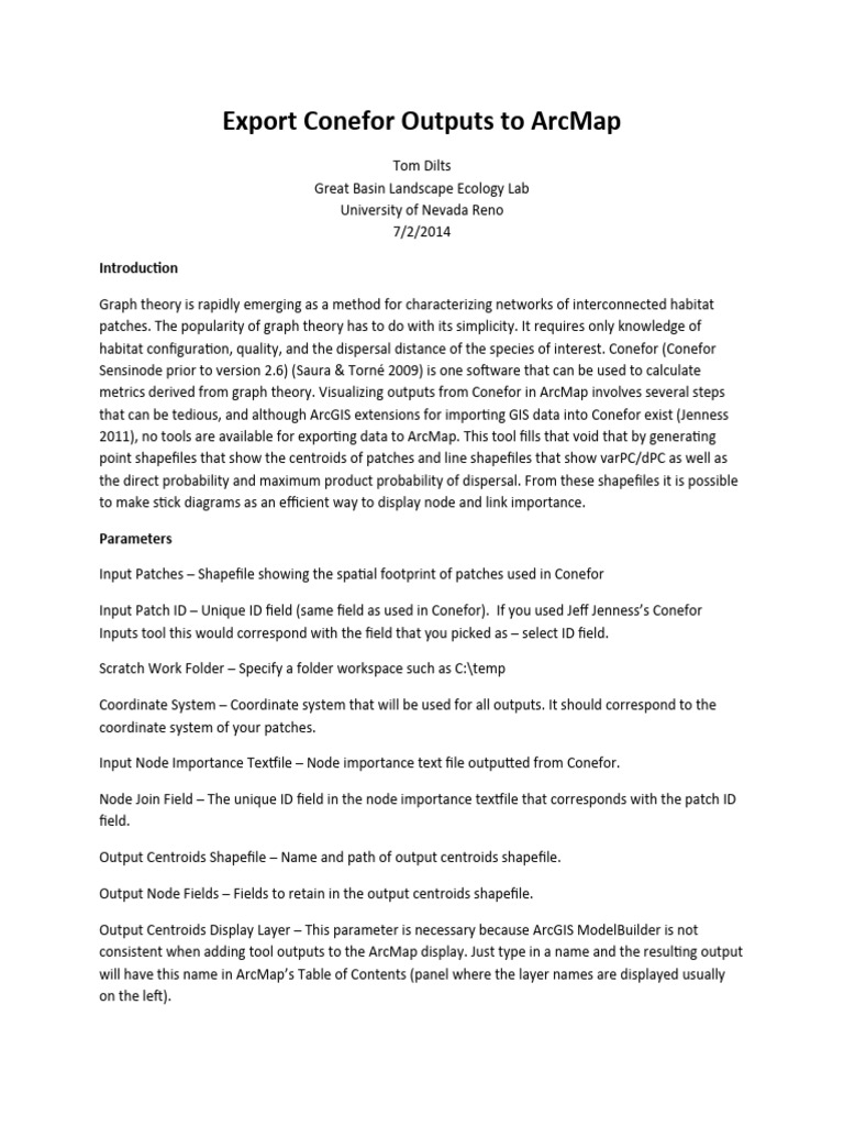Conefor Outputs To ArcMap Manual | PDF | Arc Gis | Computing