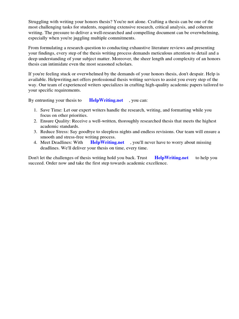 Honours Thesis How Many Words | Download Free PDF | Thesis