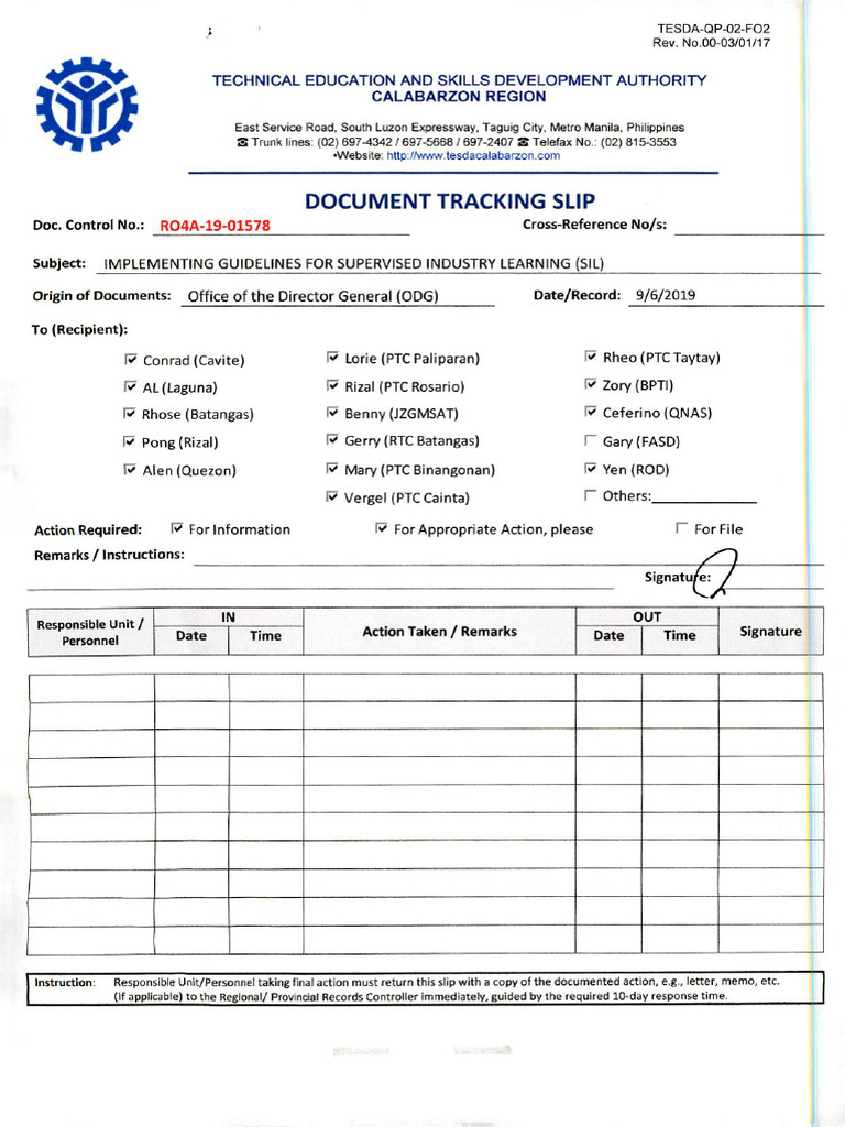 TESDA CIRCULAR - Implementing Guidelines For Supervised Industry ...