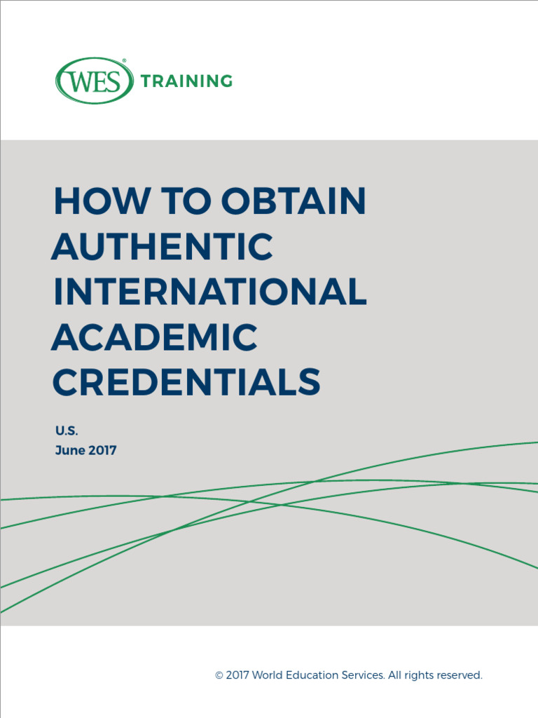 WES | PDF | Credential | Academic Degree