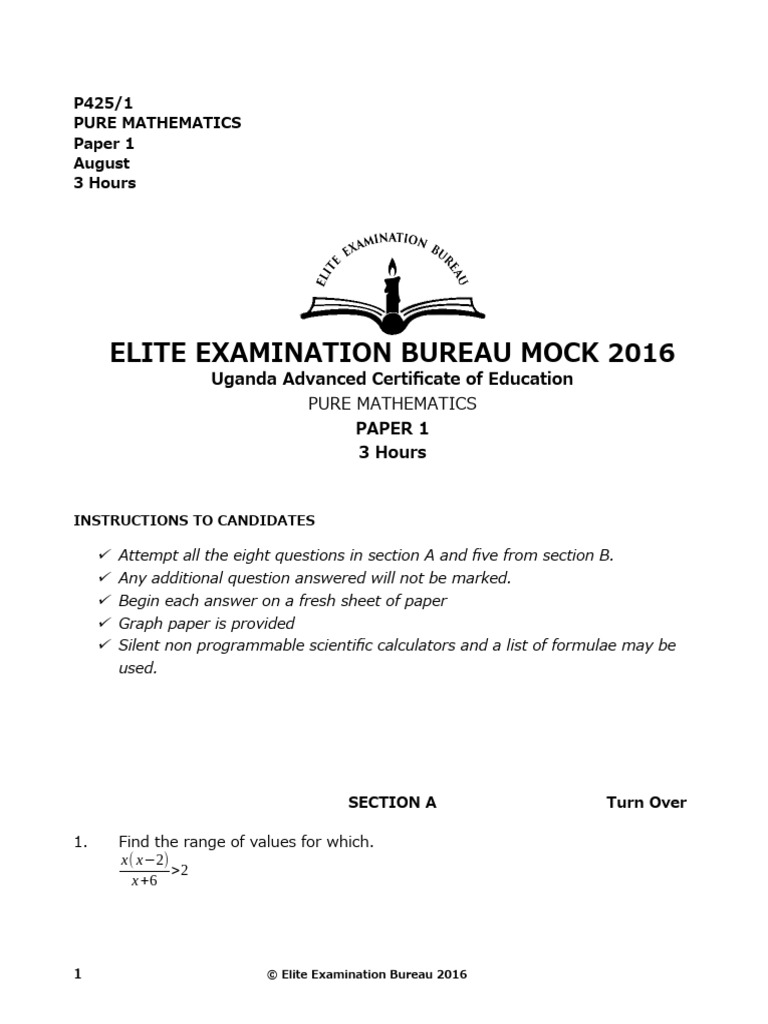 S.6 MTC 1 | PDF | Equations | Mathematics